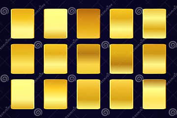 Gold Gradient Color Set, Gold Metallic Gradient Color Vector, Gradient ...