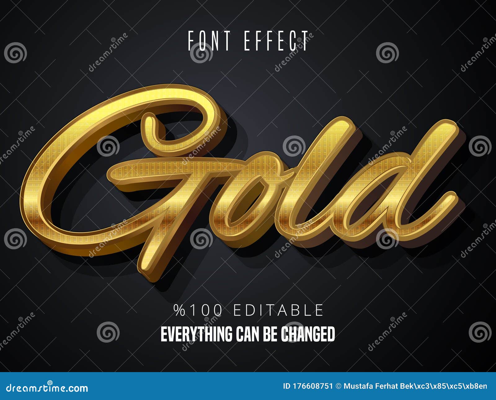 Gradient Font And Reflective Alphabet Vector, Bold Square Typeface ...