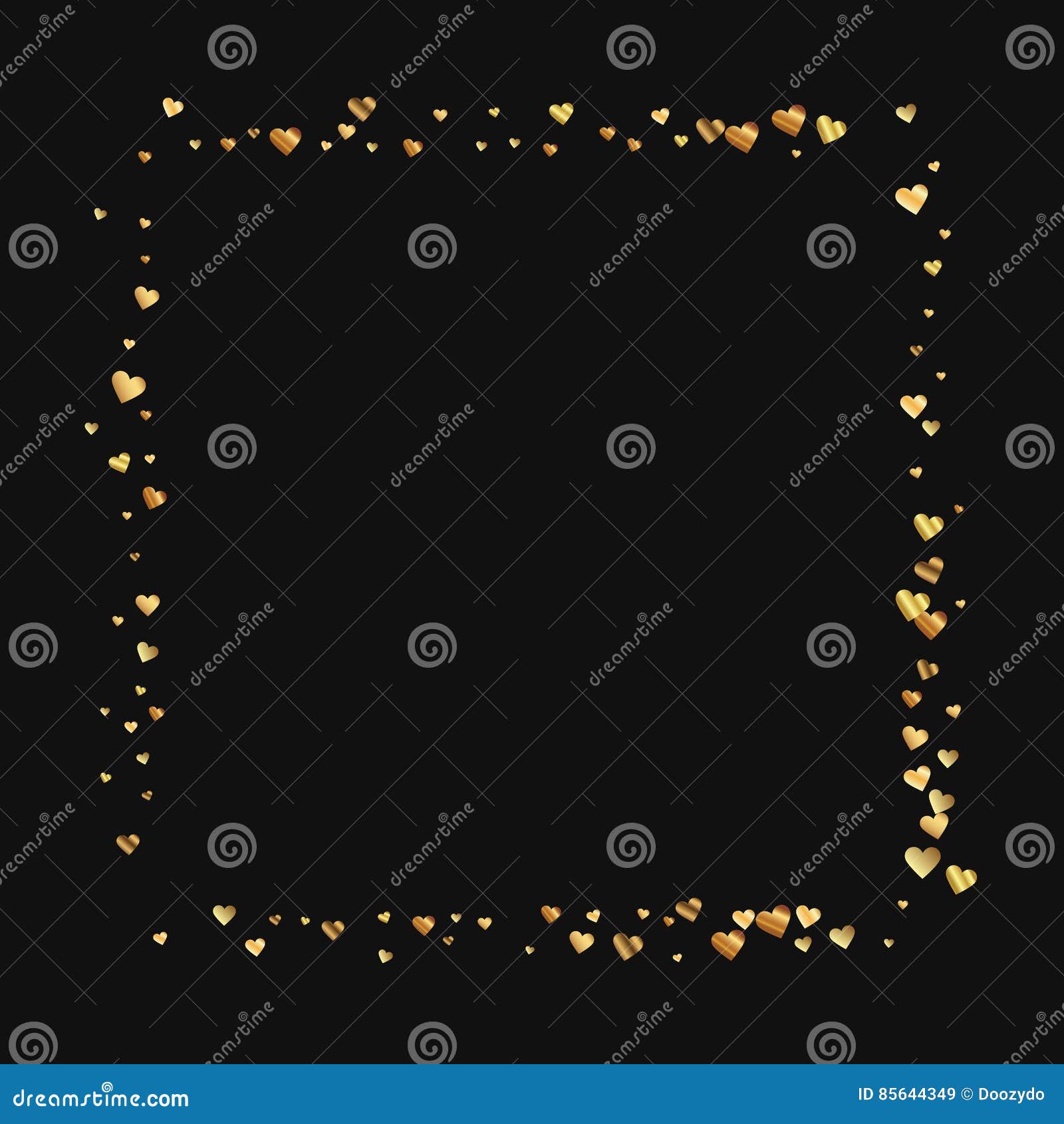 Gold Gradient Hearts Confetti. Stock Vector - Illustration of modern ...