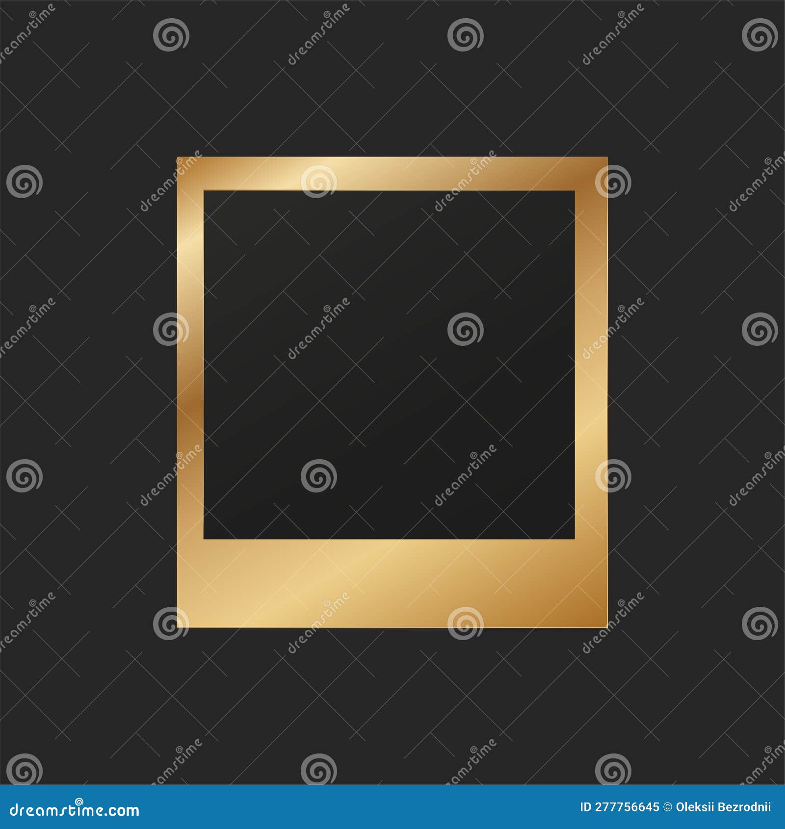 Gold Gradient Photo Frame. Black Blank Squares for Pictures Stock ...