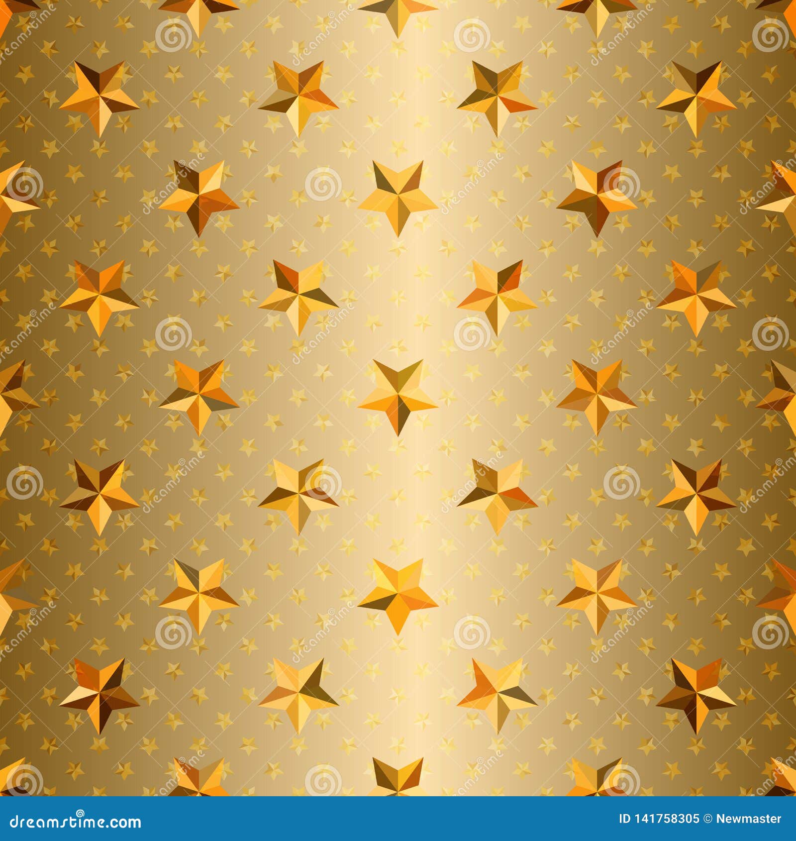 Gold Gradient Seamless Pattern with Golden Stars Stock Vector ...