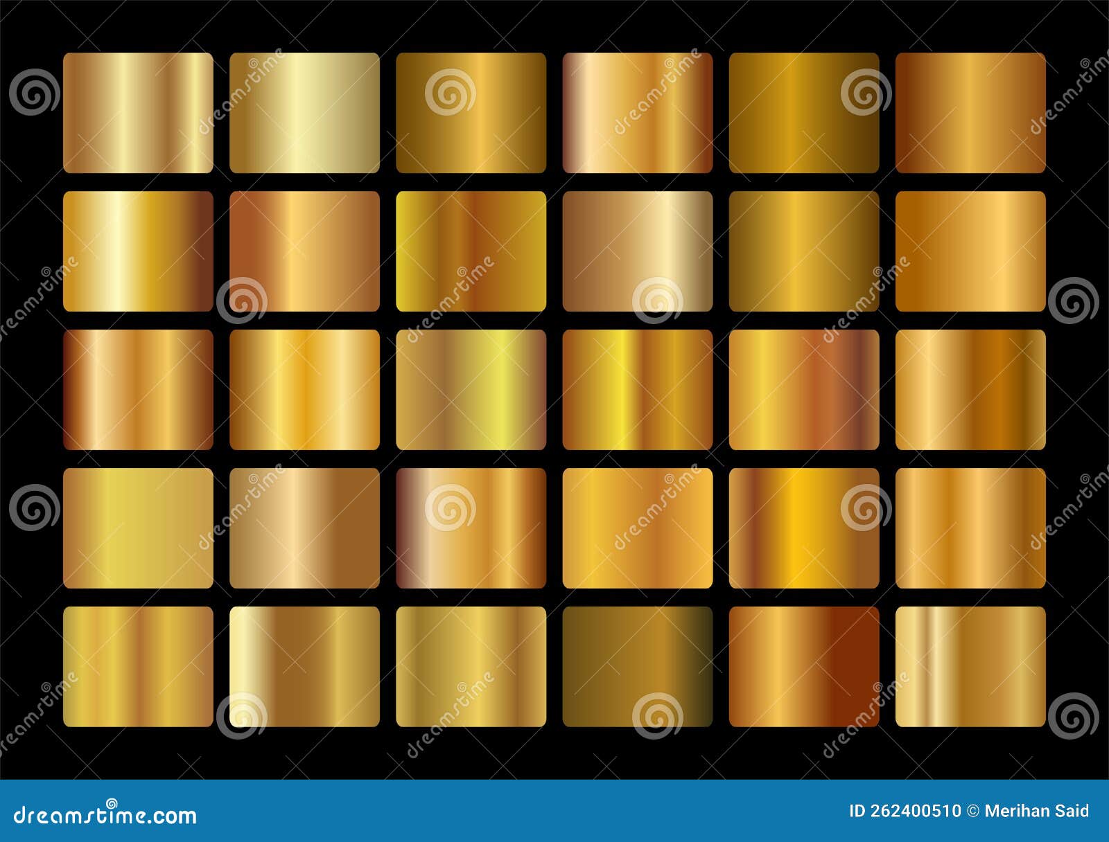 Gold Gradient Set Background Vector Icon Texture Metallic Illustration ...