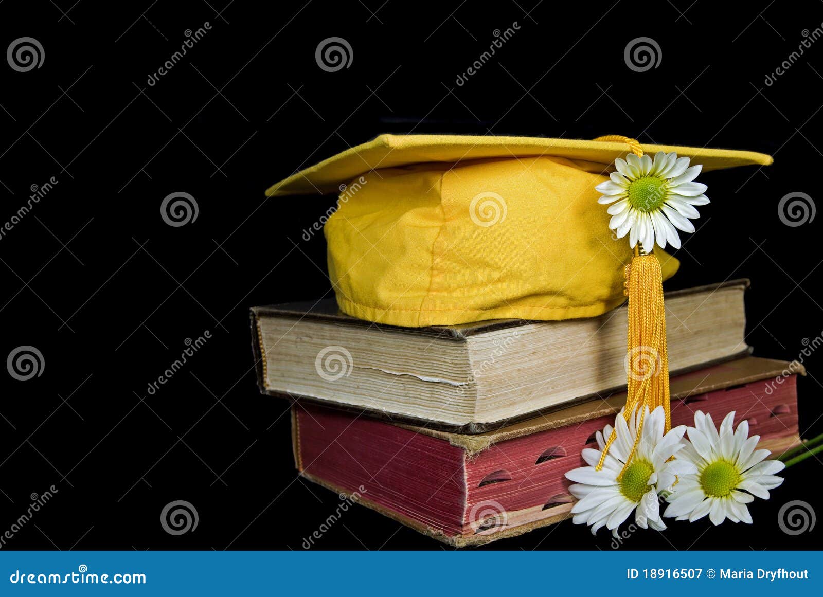Gold Graduation Cap stock image. Image of gold, stack - 18916507