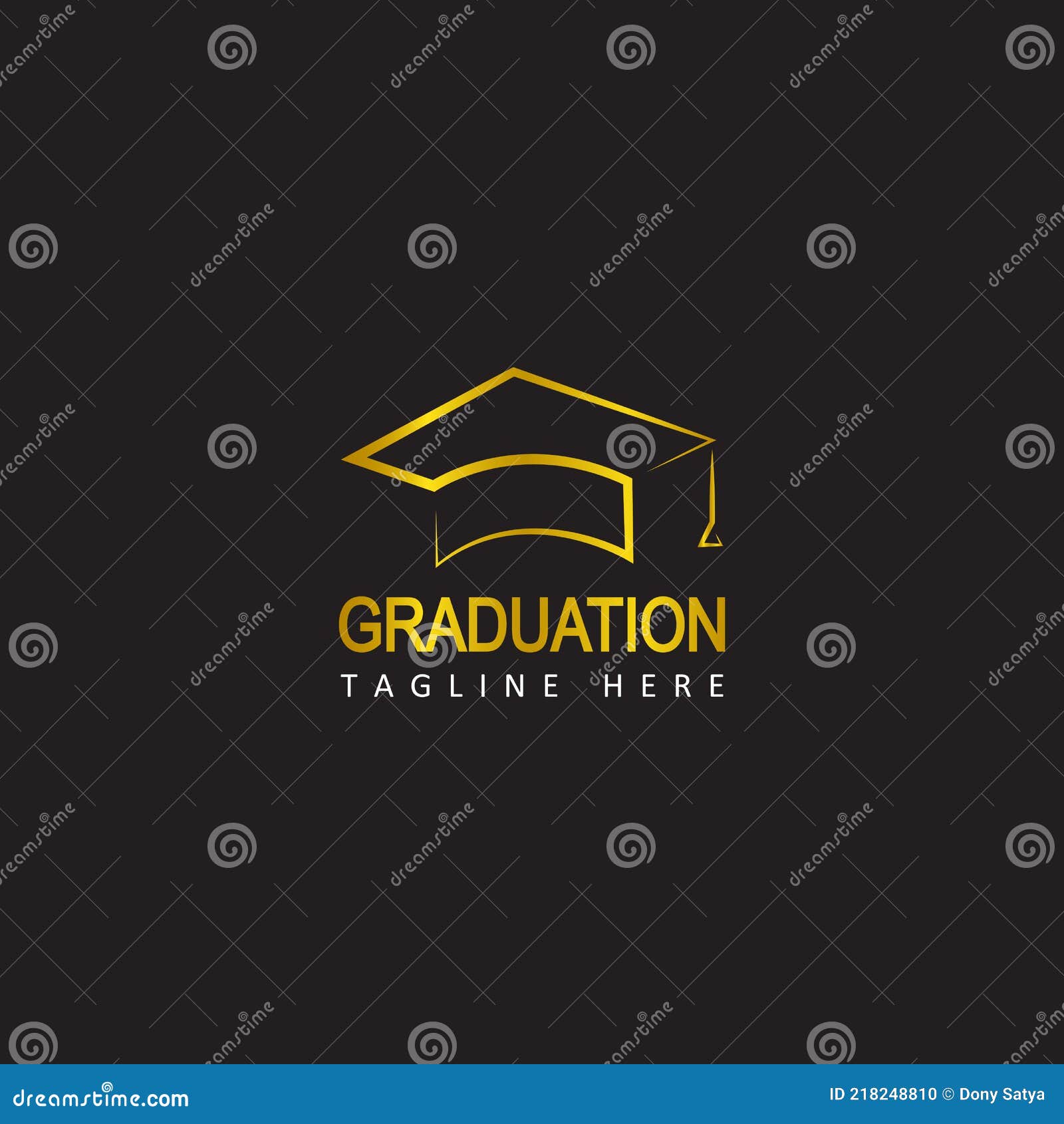 Gold Graduation Logo Template Design Vector Stock Vector - Illustration ...
