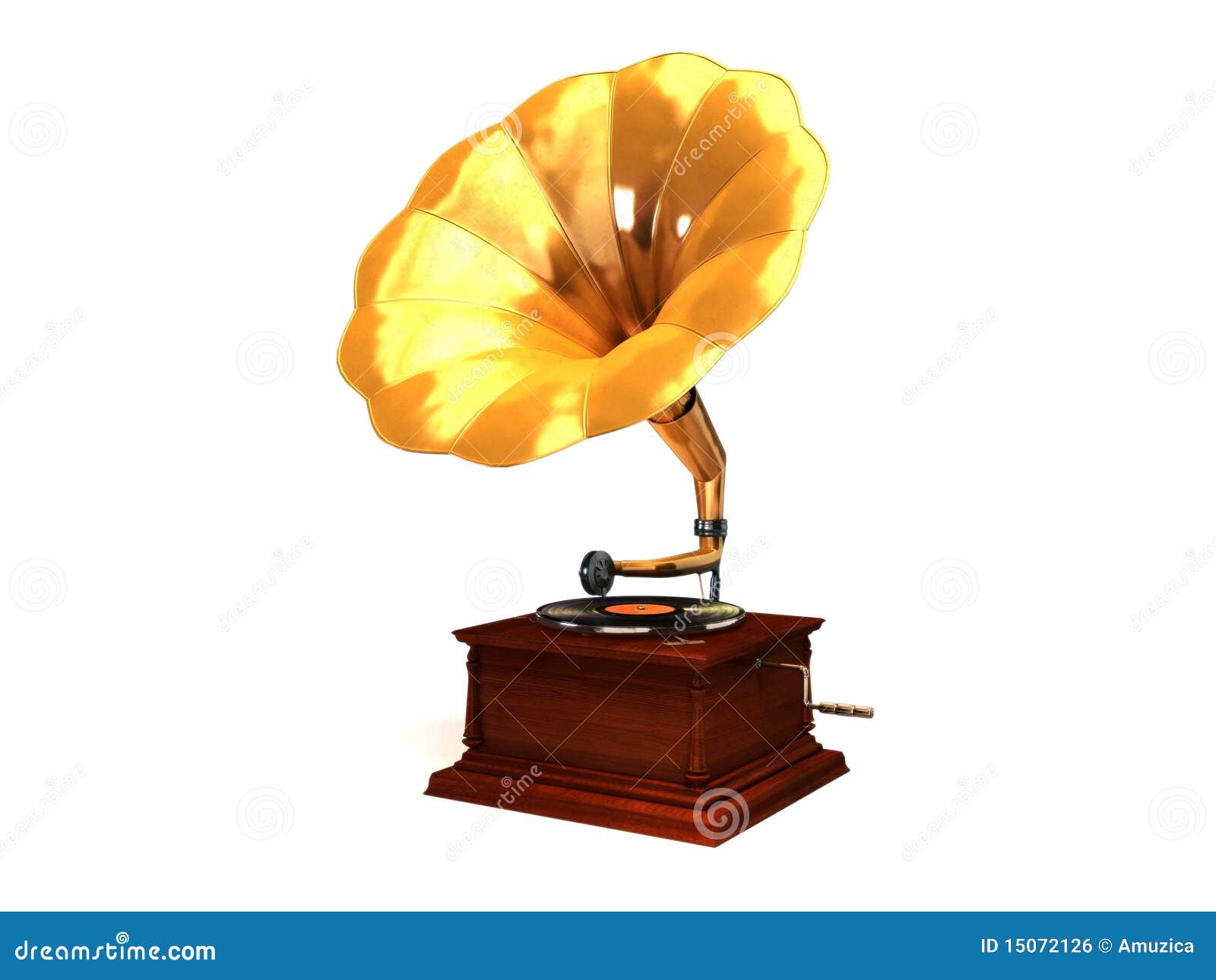 Gold gramophone stock illustration. Illustration of metal - 15072126