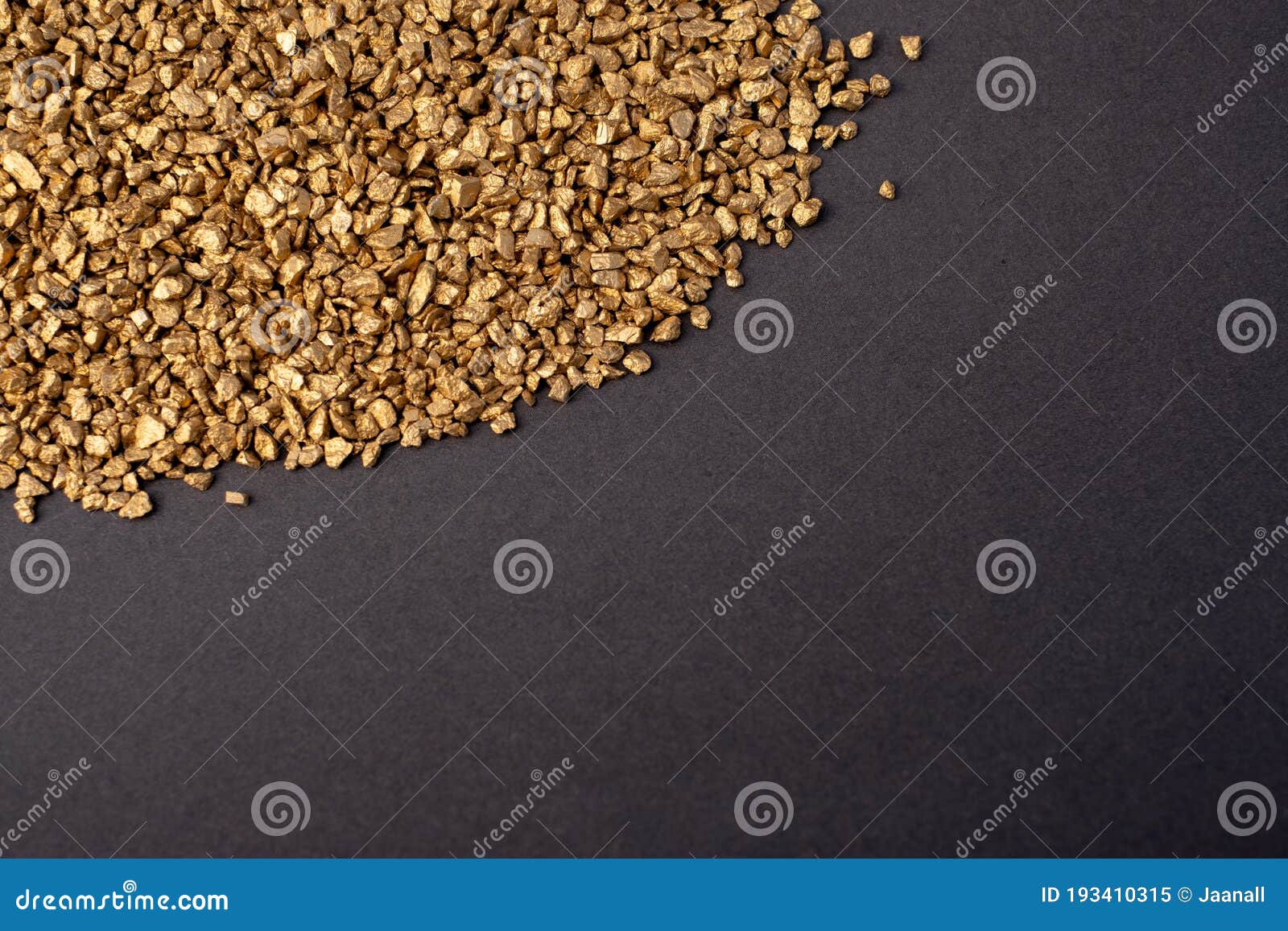 Gold Granules on Gray Background Stock Image - Image of manufacture ...