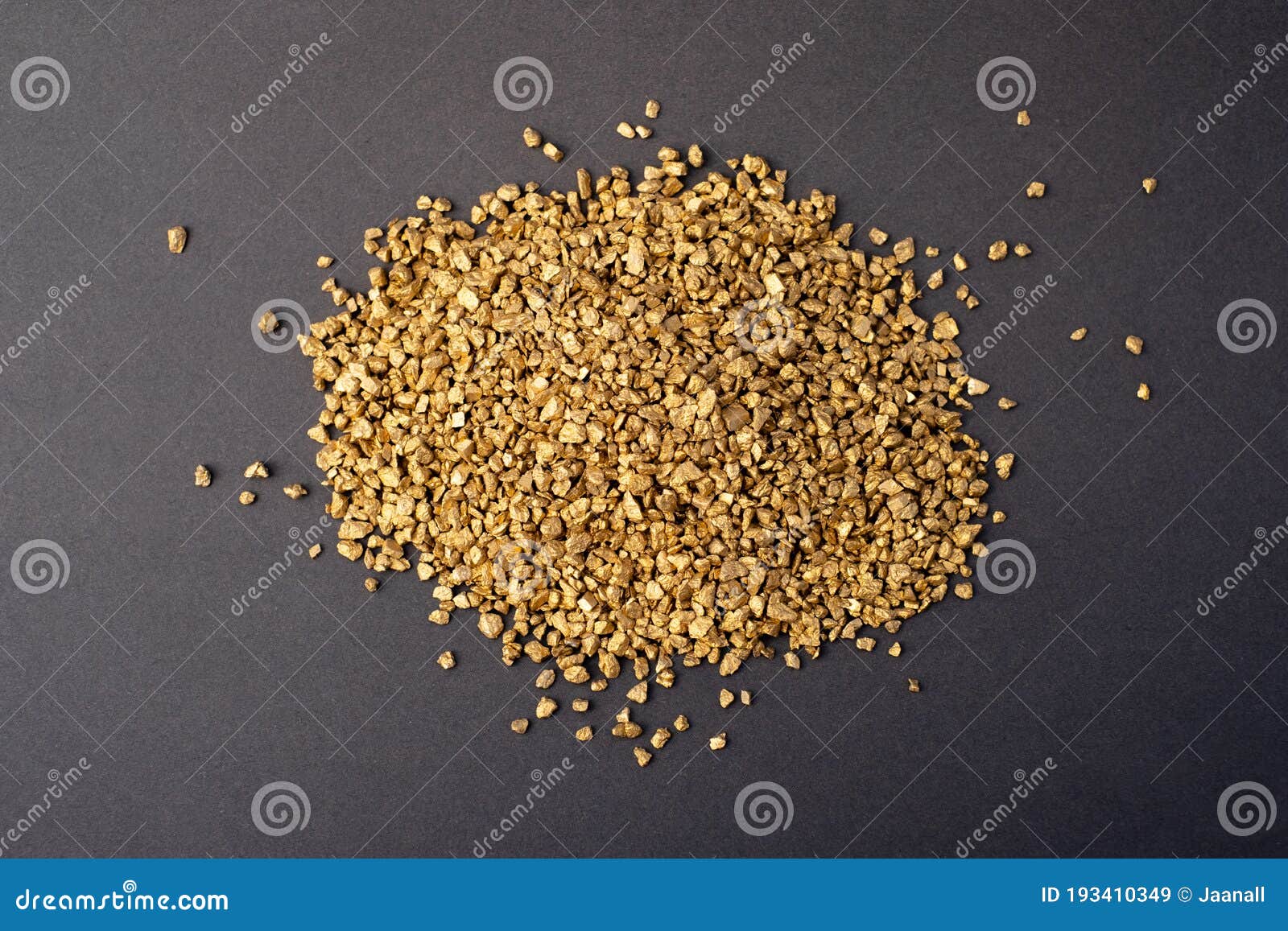 Gold Granules on Gray Background Stock Image - Image of alloy ...