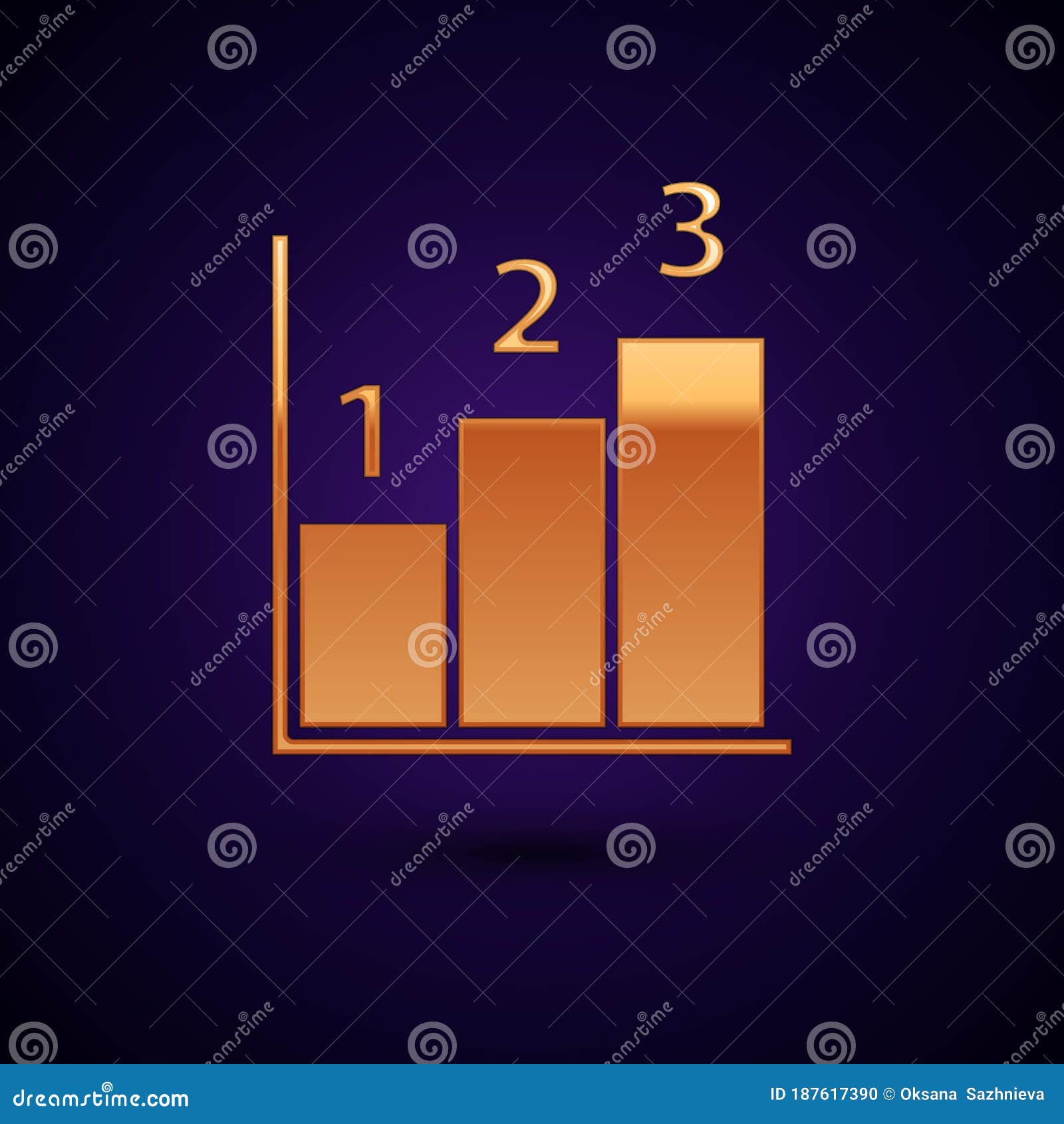 3D Gold Graph Stock Image | CartoonDealer.com #2900809