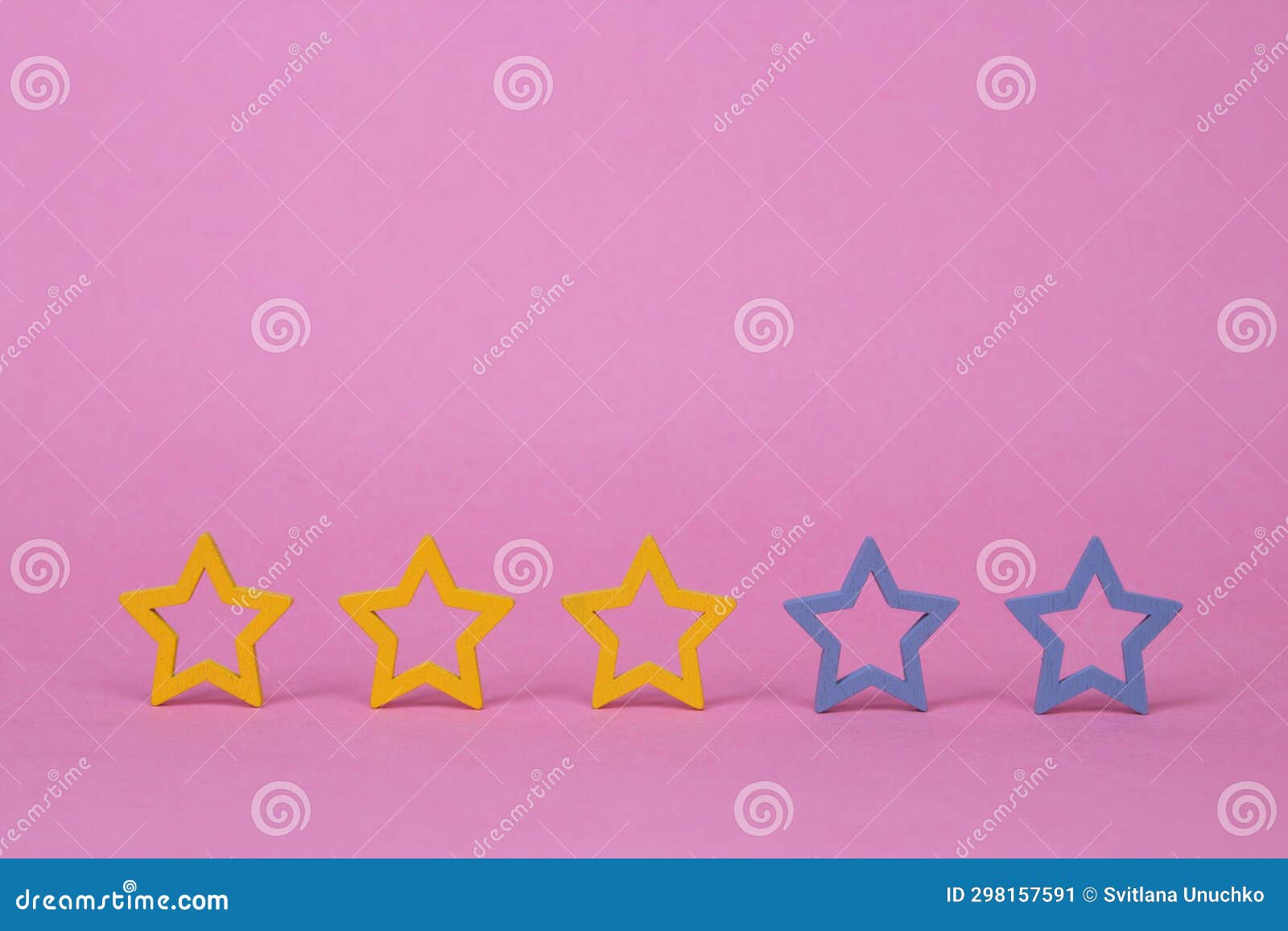 Gold, Gray, Silver Five Stars Shape on a Pink Background. Increase ...