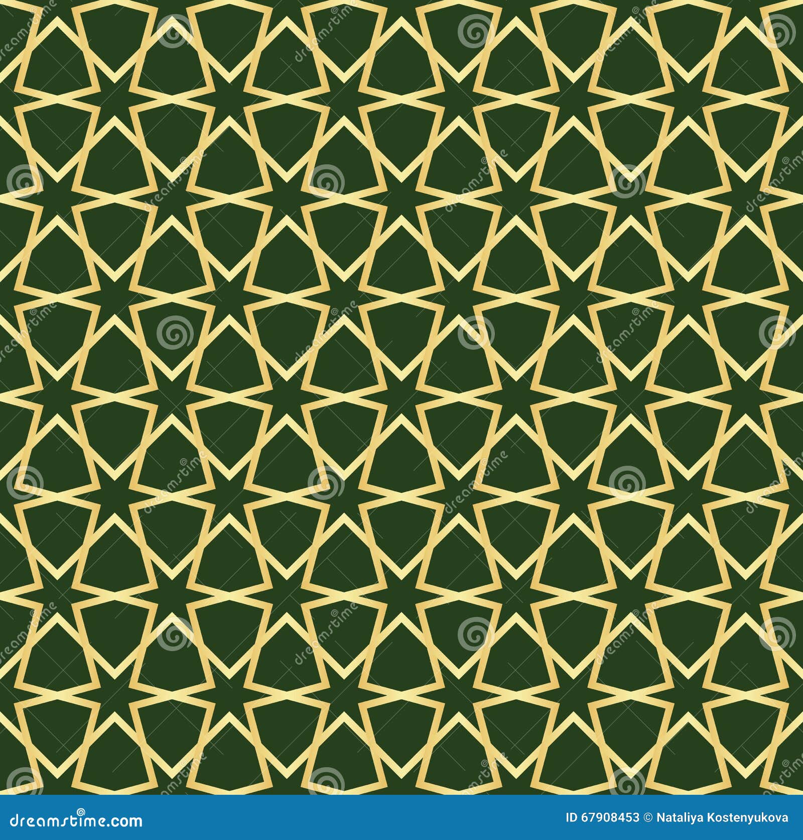 Gold and Green Moroccan Seamless Stock Vector - Illustration of ...