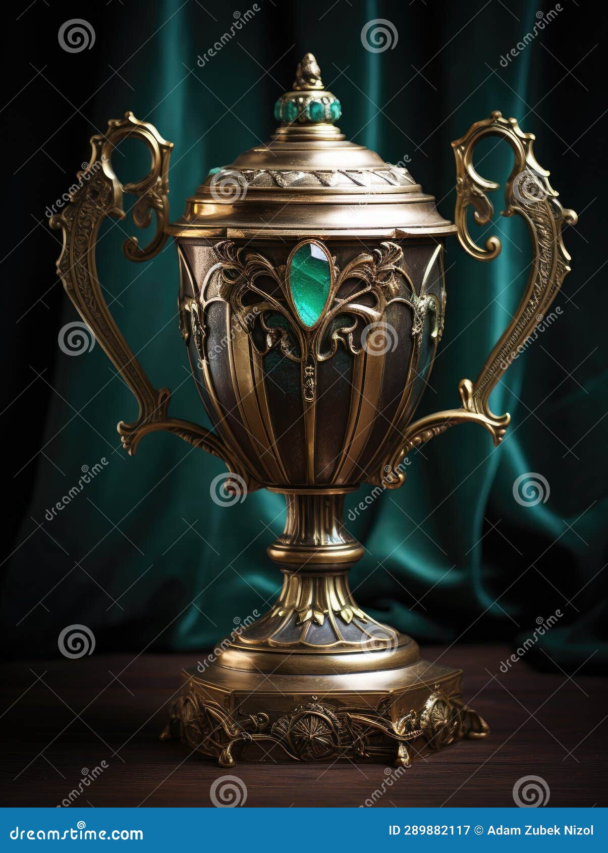 A gold and green trophy stock illustration. Illustration of gold ...