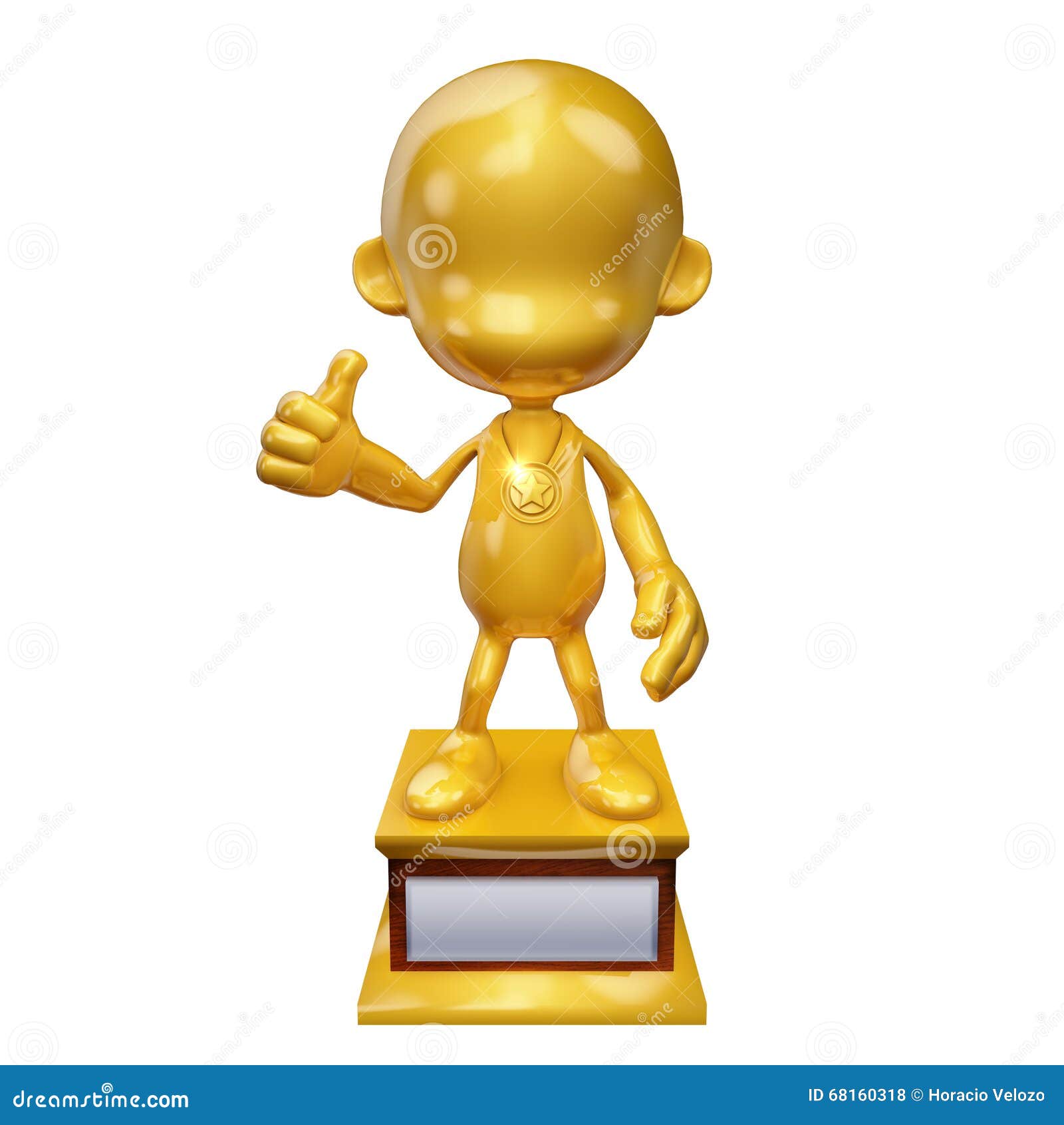 Gold Guy Trophy ok stock illustration. Illustration of medal - 68160318