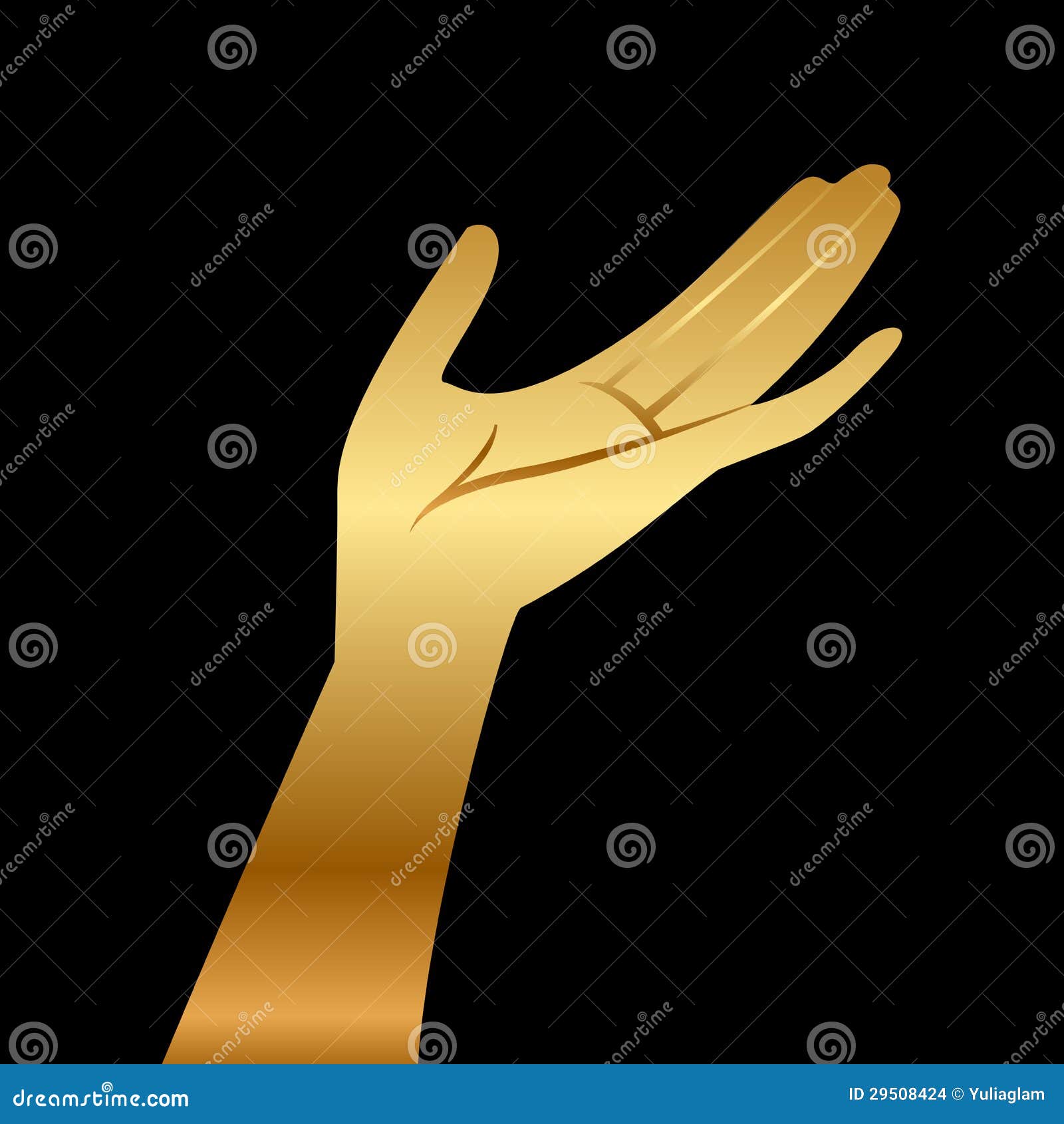 Gold hand stock vector. Illustration of medicine, belief - 29508424