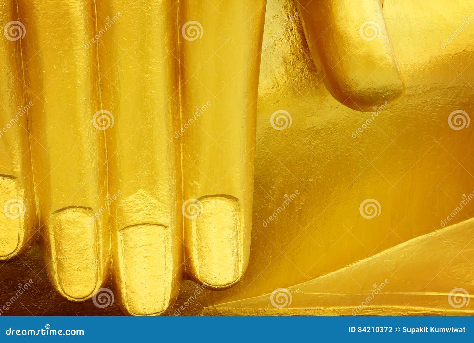Gold hand of Buddha statue stock photo. Image of decoration - 84210372