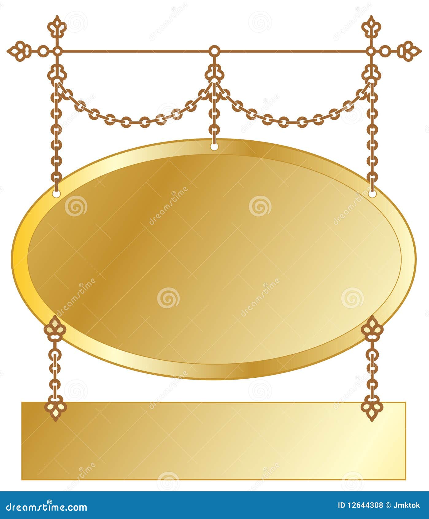 Gold Hanging Sign stock vector. Illustration of space - 12644308
