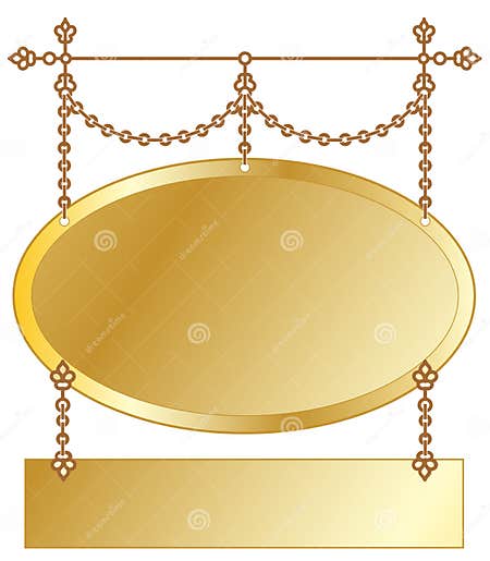 Gold Hanging Sign stock vector. Illustration of space - 12644308