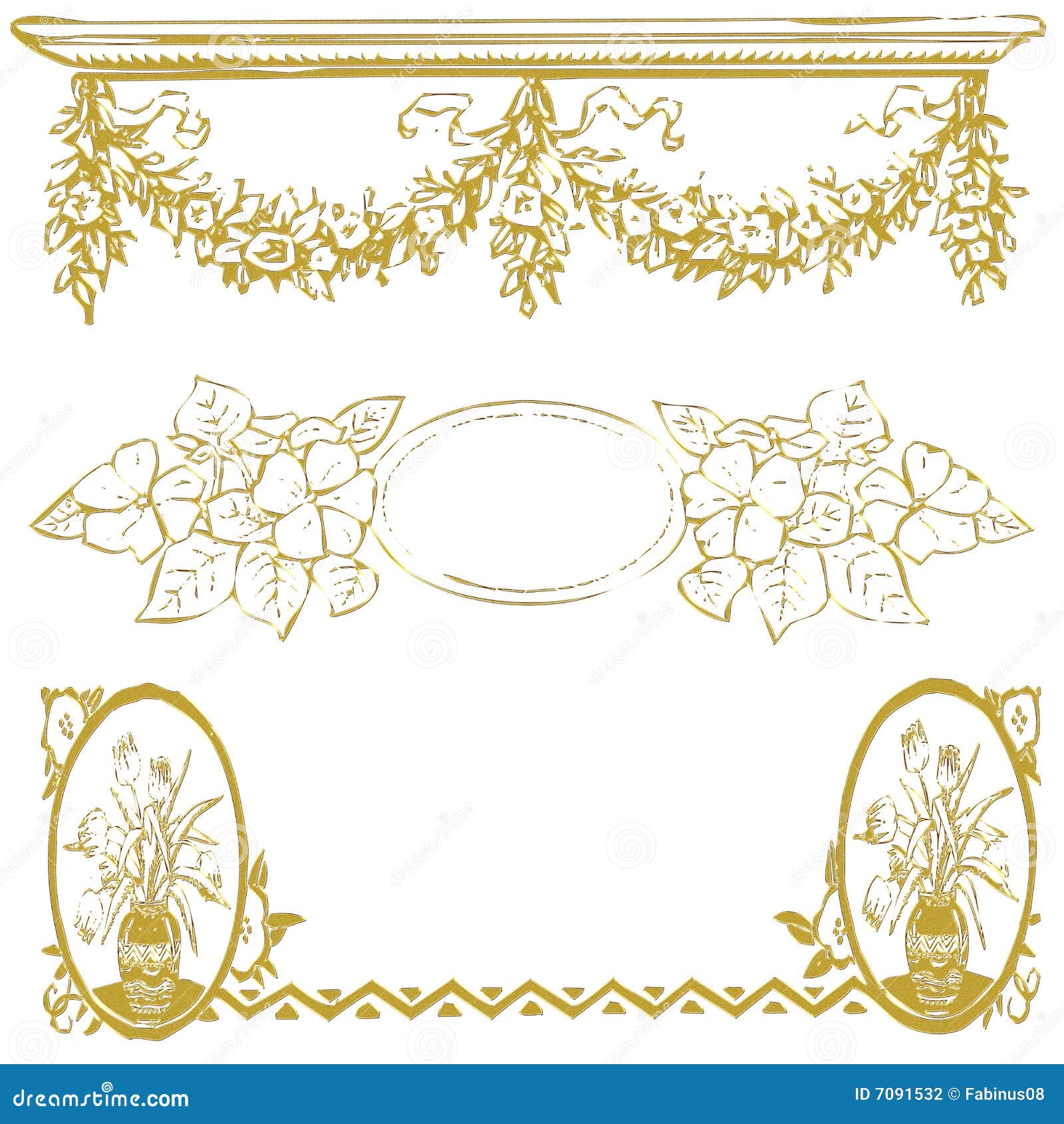 Gold header stock illustration. Illustration of card, carved - 7091532