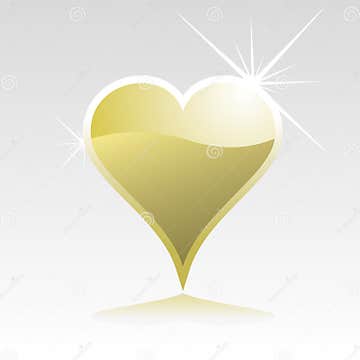 Gold heart stock vector. Illustration of golden, bright - 17528926