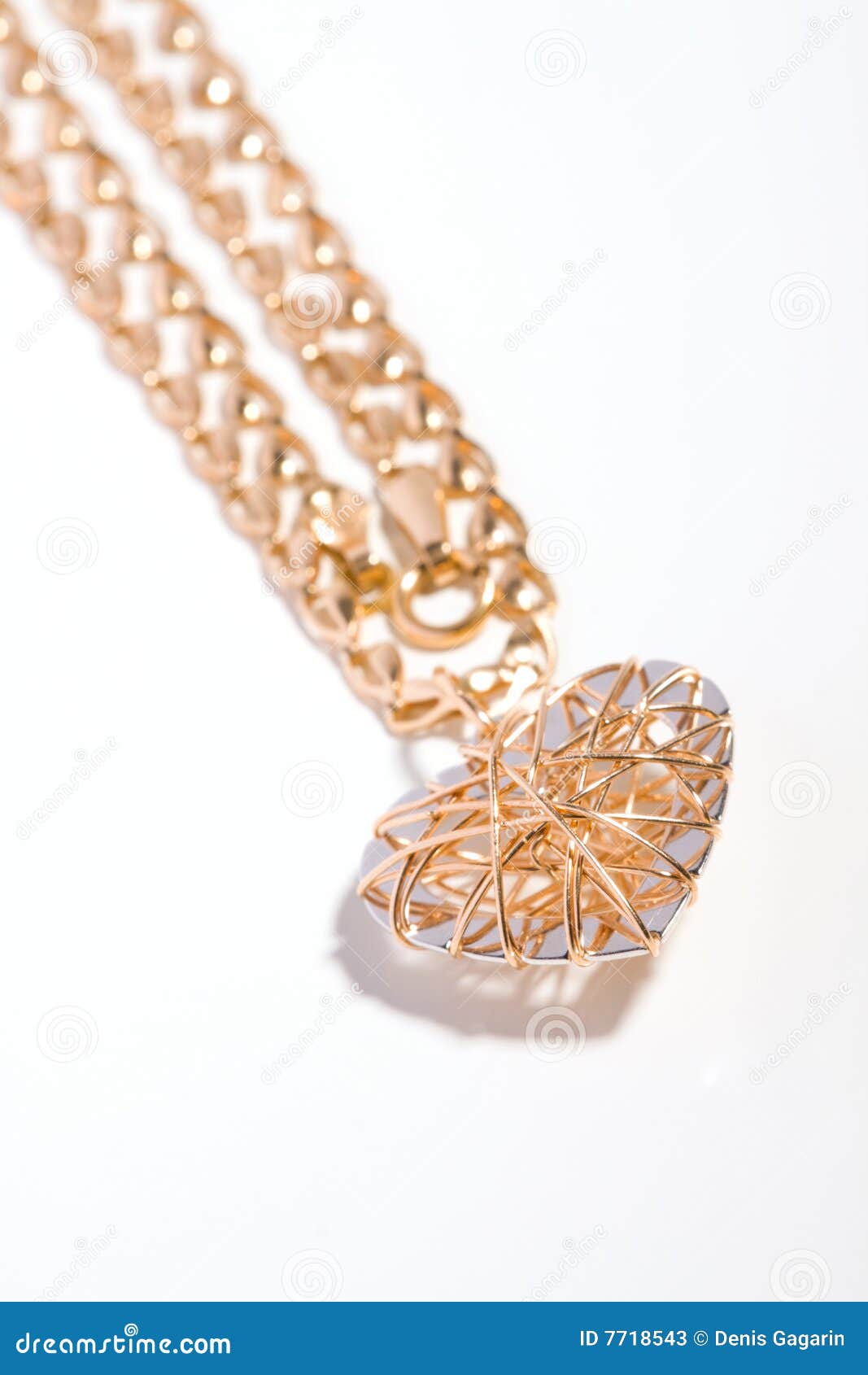 Gold heart and chain stock image. Image of white, shape - 7718543