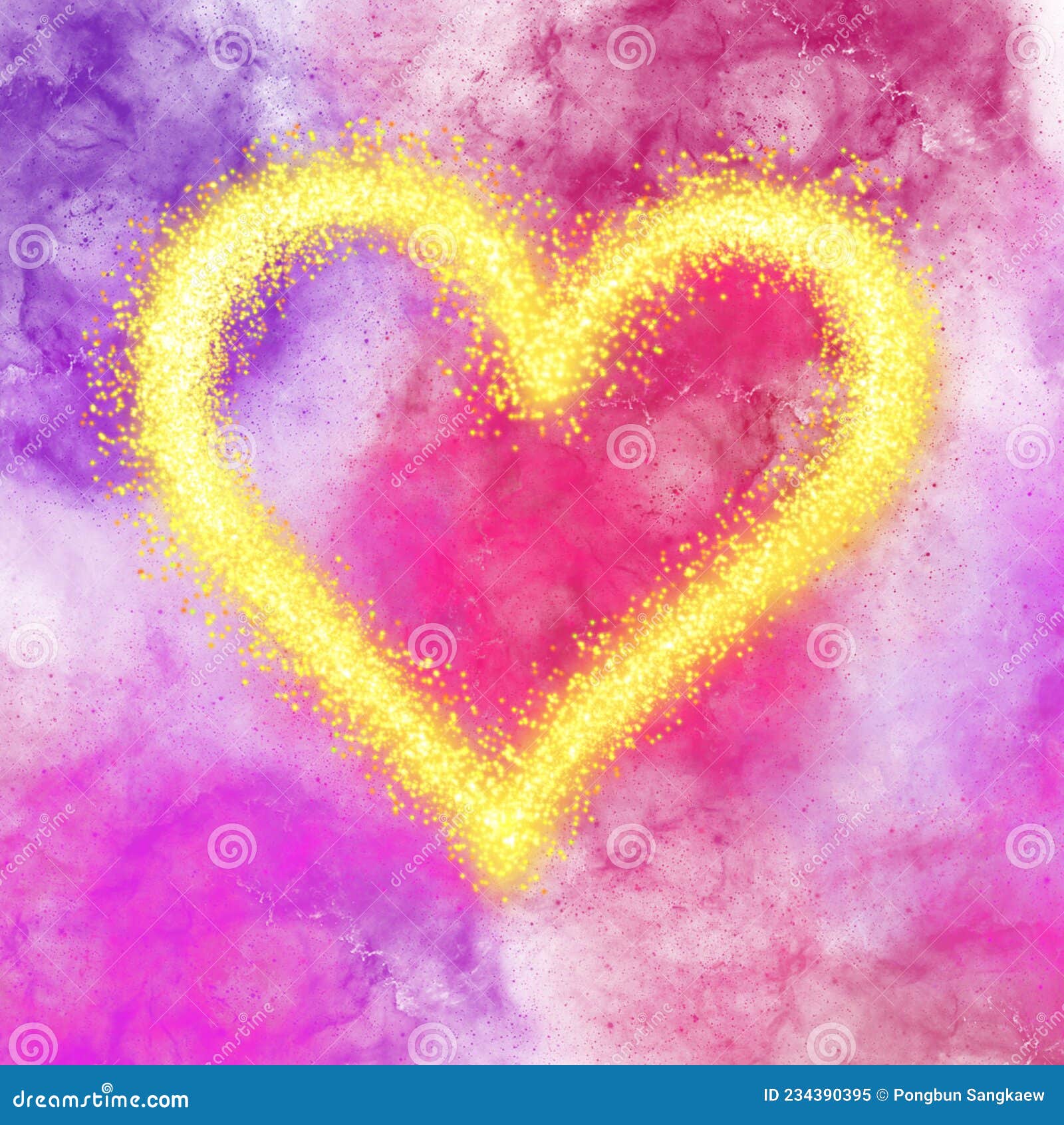 Gold Heart Frame on Colorful Marble Background Stock Illustration ...