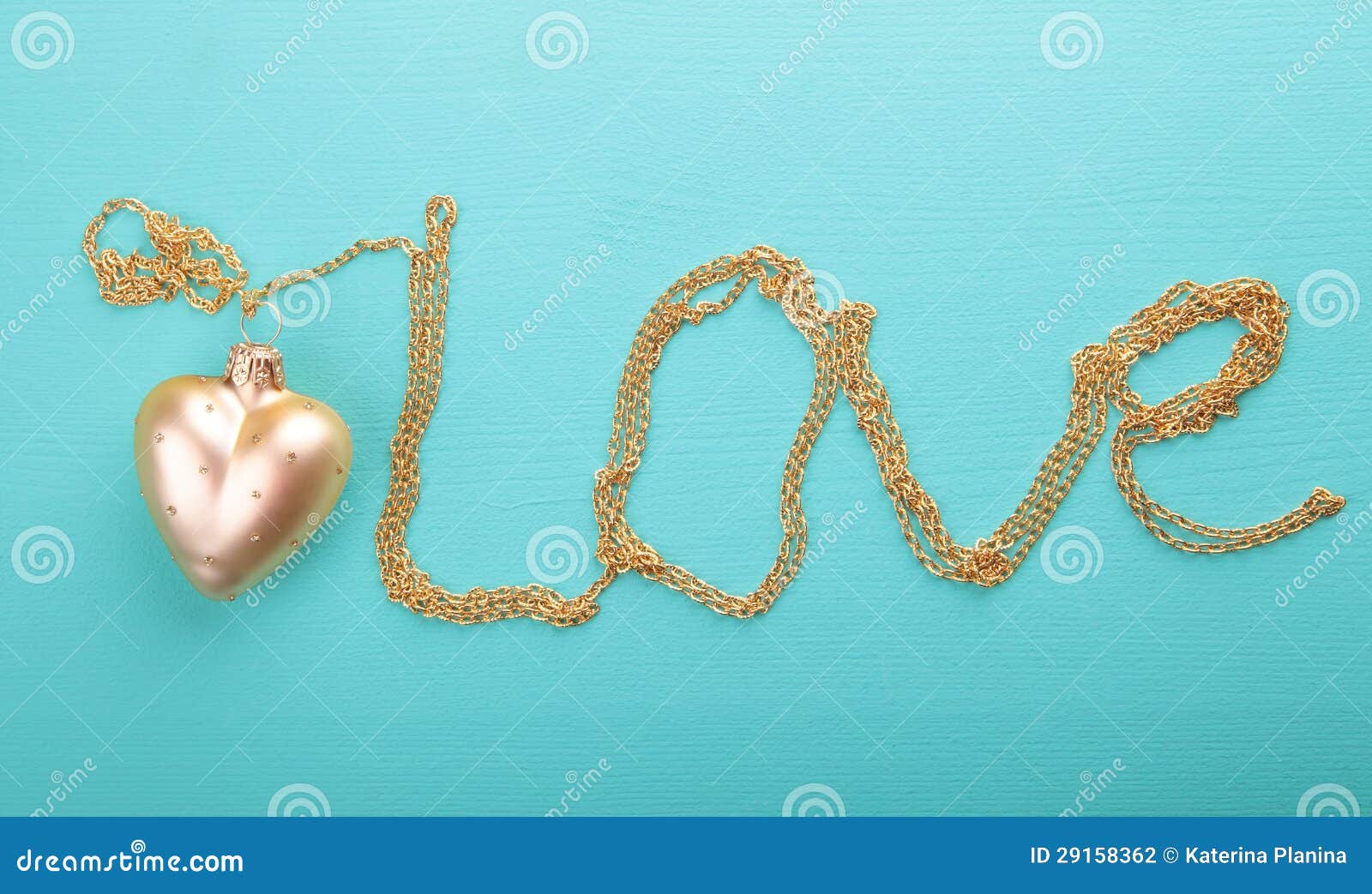 Gold heart with gold chain stock photo. Image of fortune - 29158362