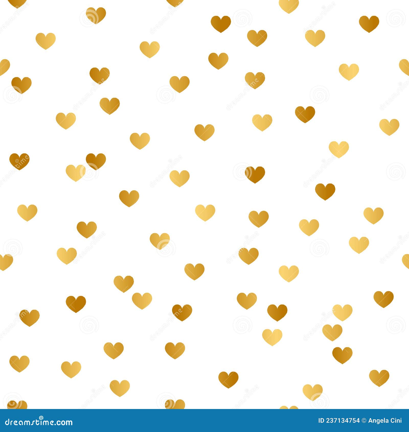 Gold Heart Pattern Design on White Background Stock Vector ...