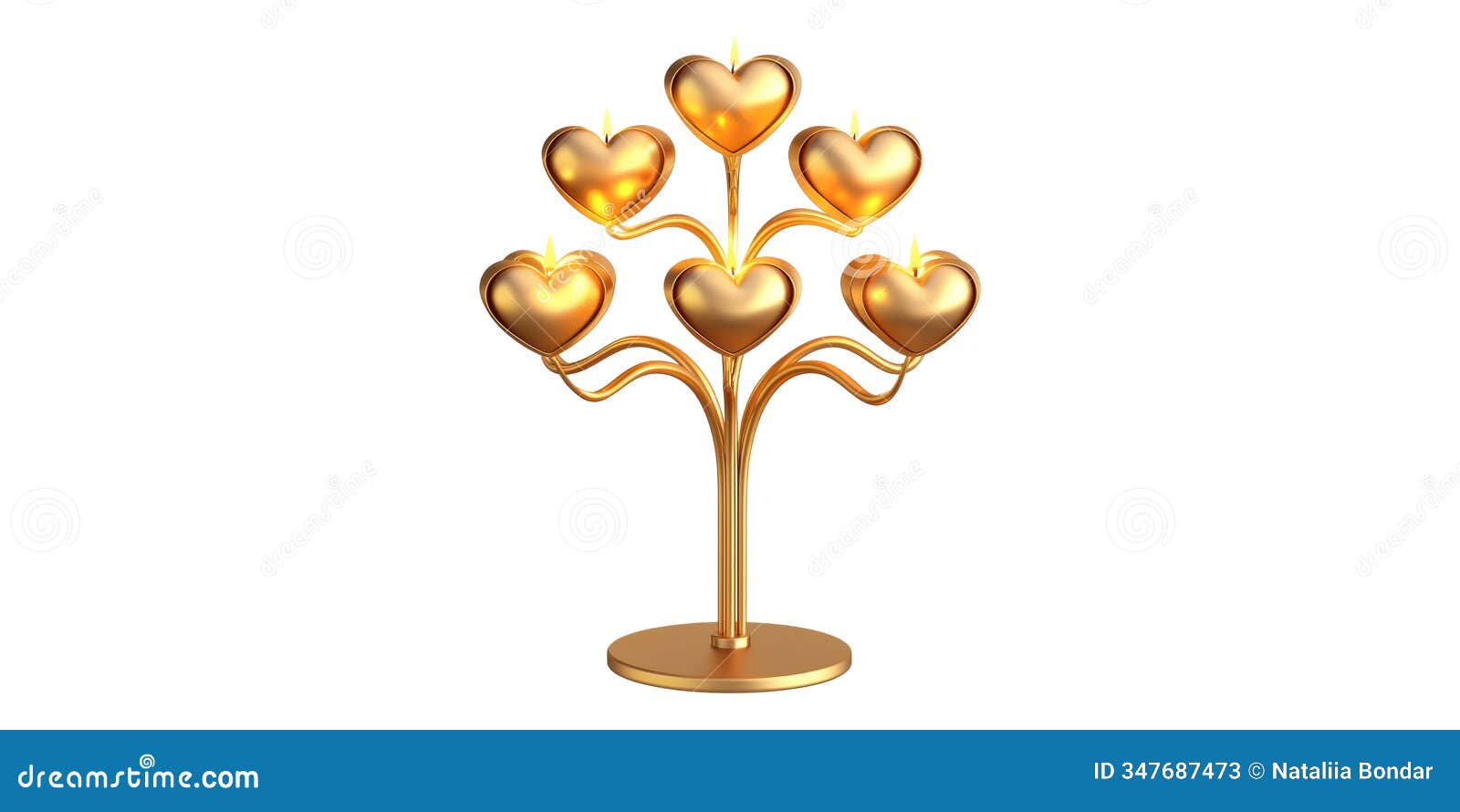 Gold Heart Tree Sculpture Isolated on Transparent Background Stock ...