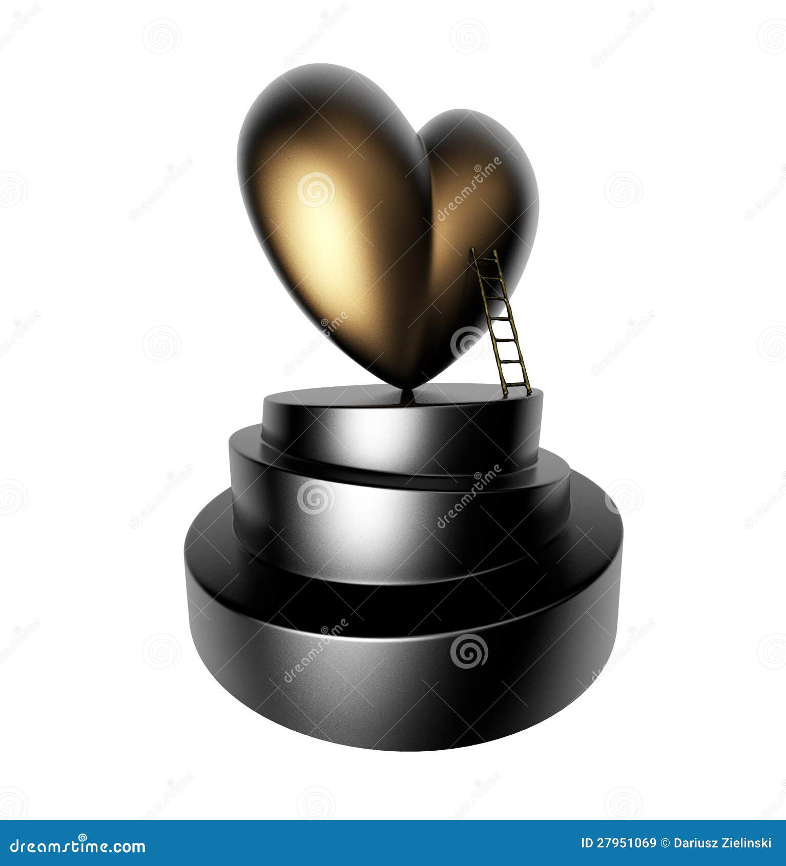Gold heart trophy stock illustration. Illustration of honor - 27951069