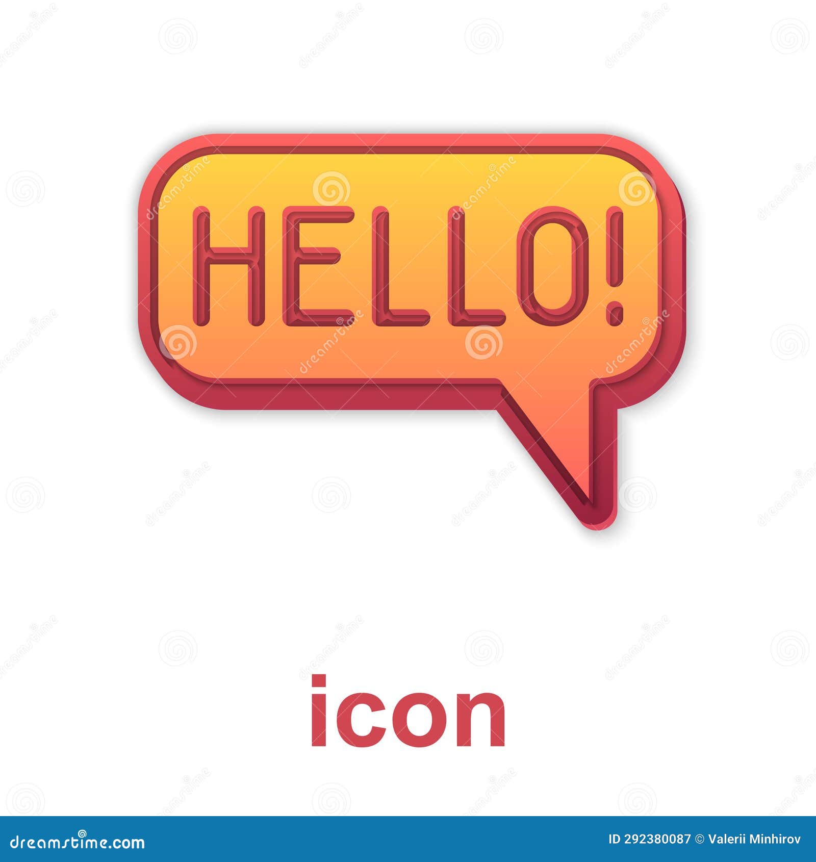 Gold Hello in Different Languages Icon Isolated on White Background ...