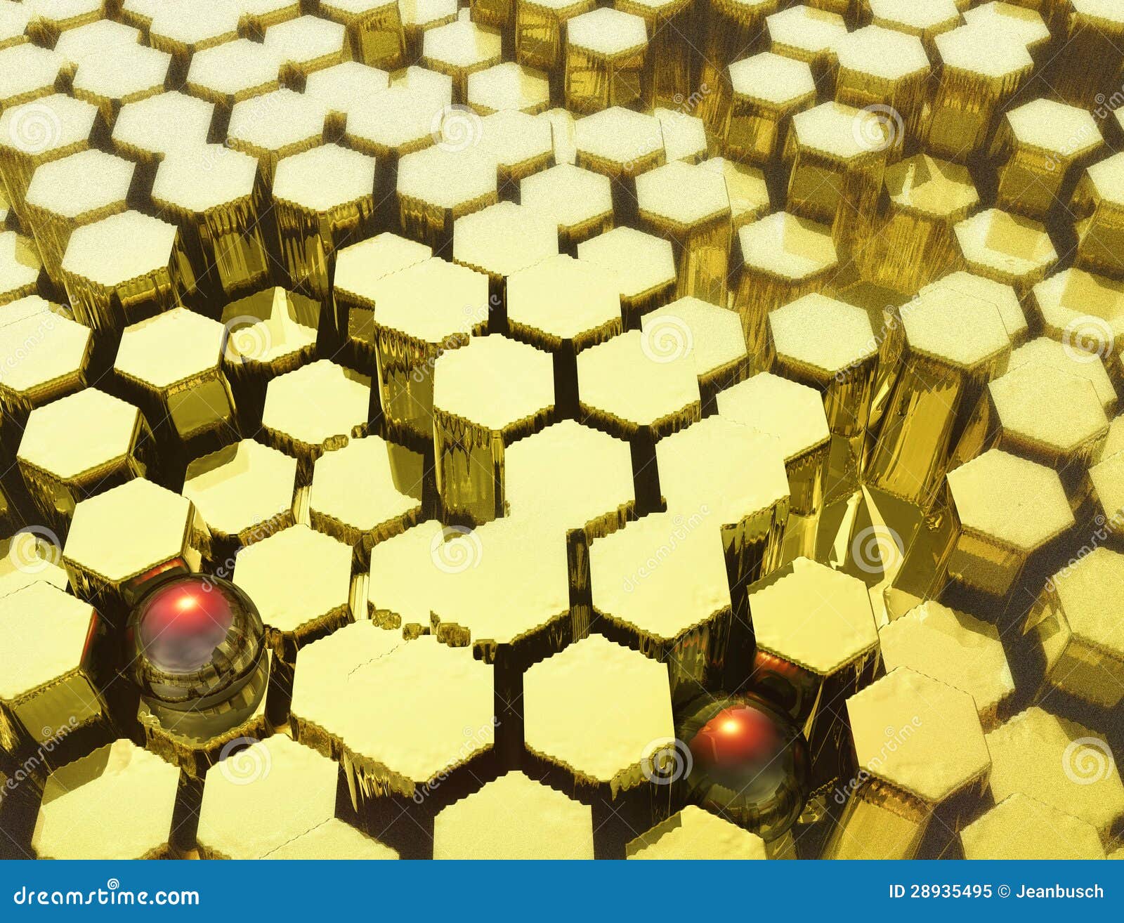 Gold Hexagon with Background Stock Illustration - Illustration of ...