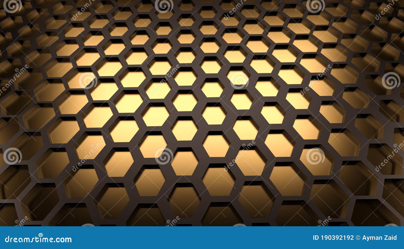 Gold Hexagonal Background - Golden Metallic - 3d Illustration Stock ...