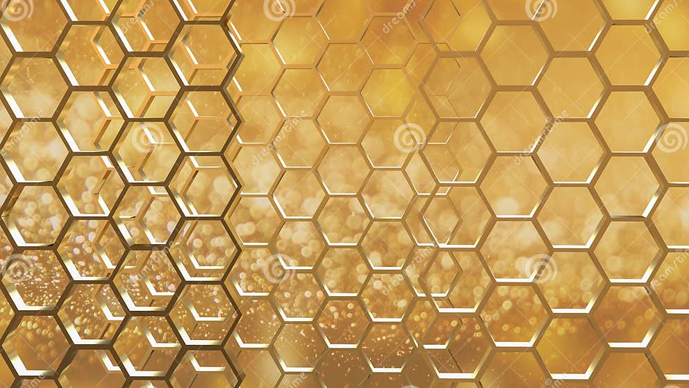 The Gold Hive for Abstract Luxury Background Concept 3d Rendering Stock ...
