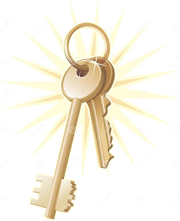 Gold Home Keys, Realty, Vector Stock Vector - Illustration of dream ...