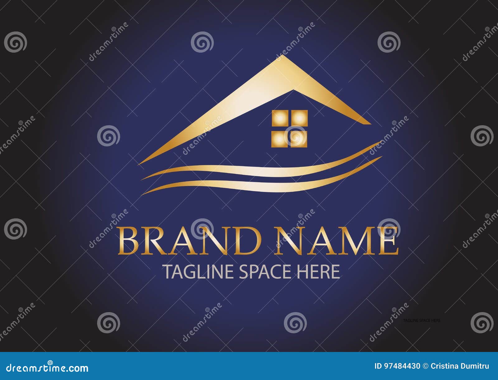 Gold home roof logo stock vector. Illustration of concept - 97484430