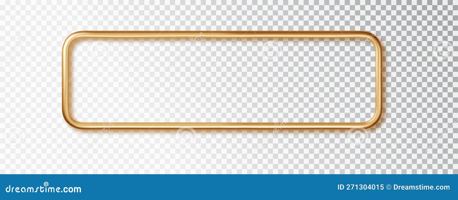 Gold Horizontal Frame Template. Frame of Gold Metal with a Shadow and a ...