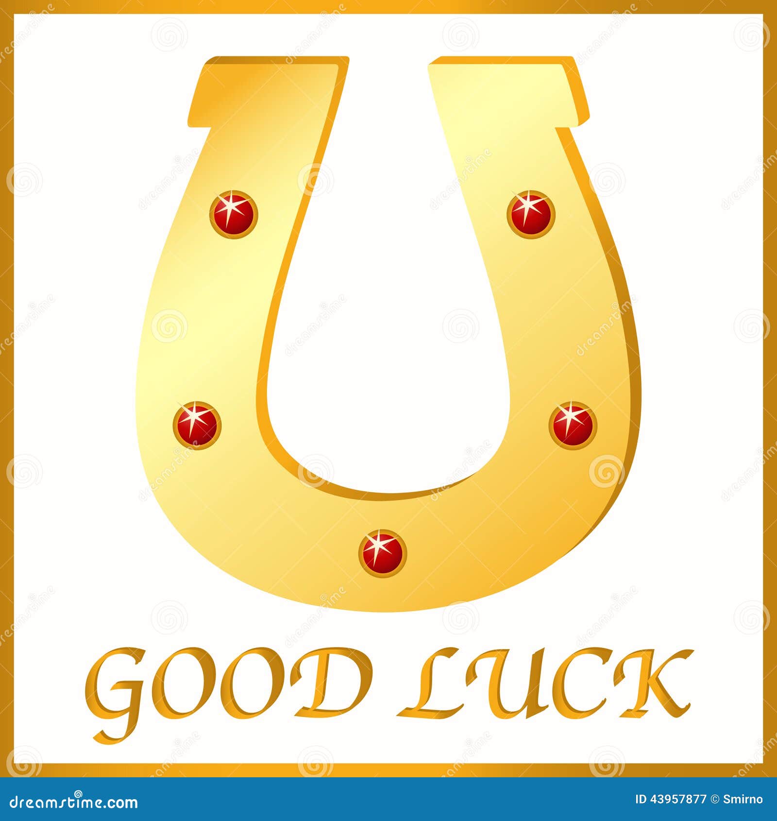 Gold Horseshoe for Good Luck, Vector Illustration Stock Vector ...