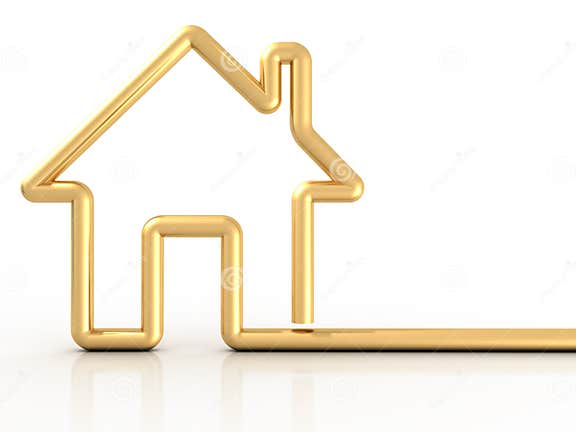 Gold house stock illustration. Illustration of real, white - 11732938