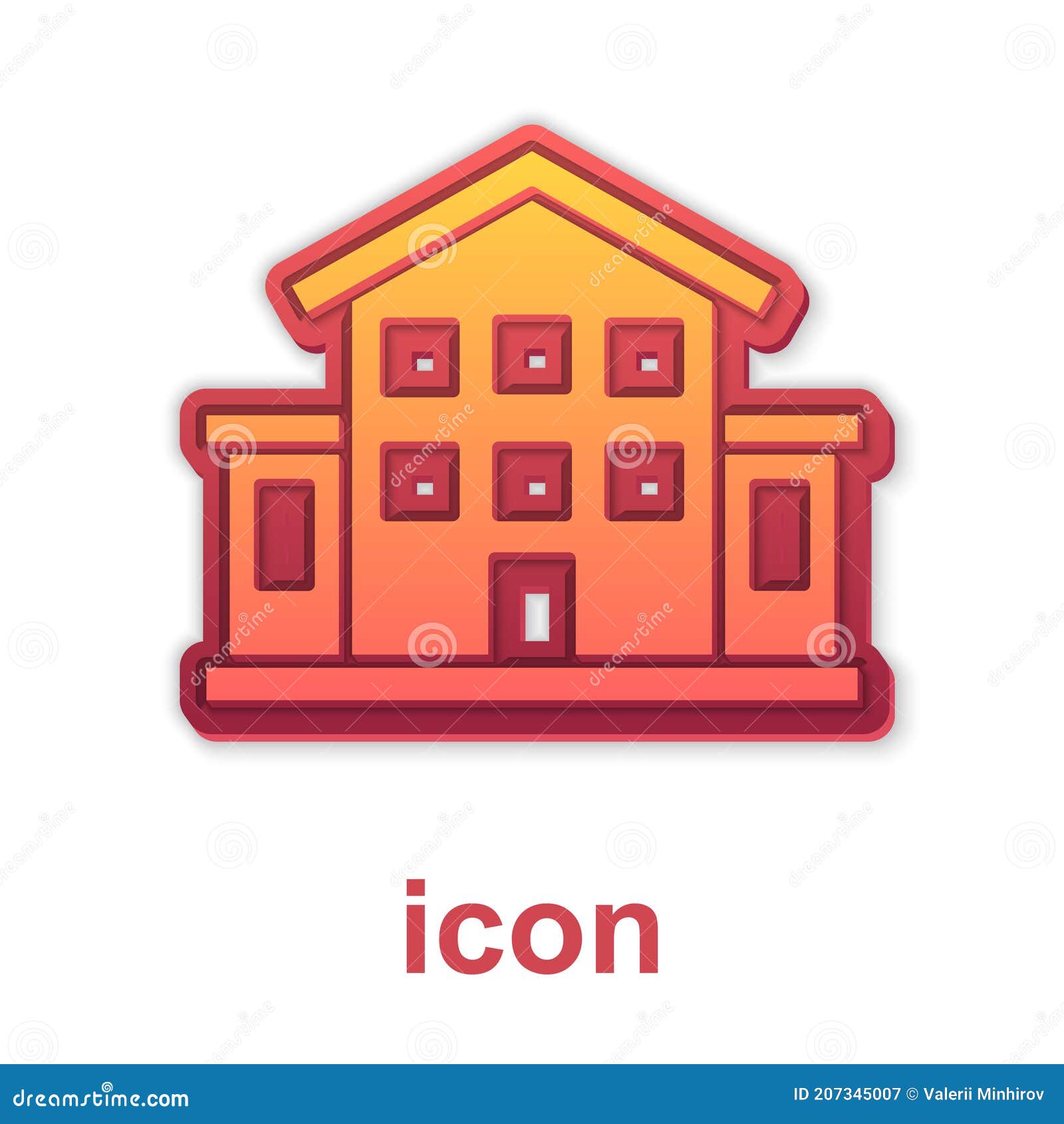 Gold House Icon Isolated on White Background. Home Symbol Stock ...