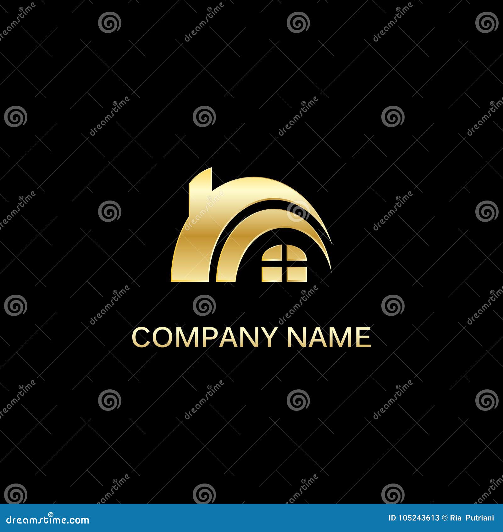 Gold House Realty Company Logo Stock Vector - Illustration of card ...
