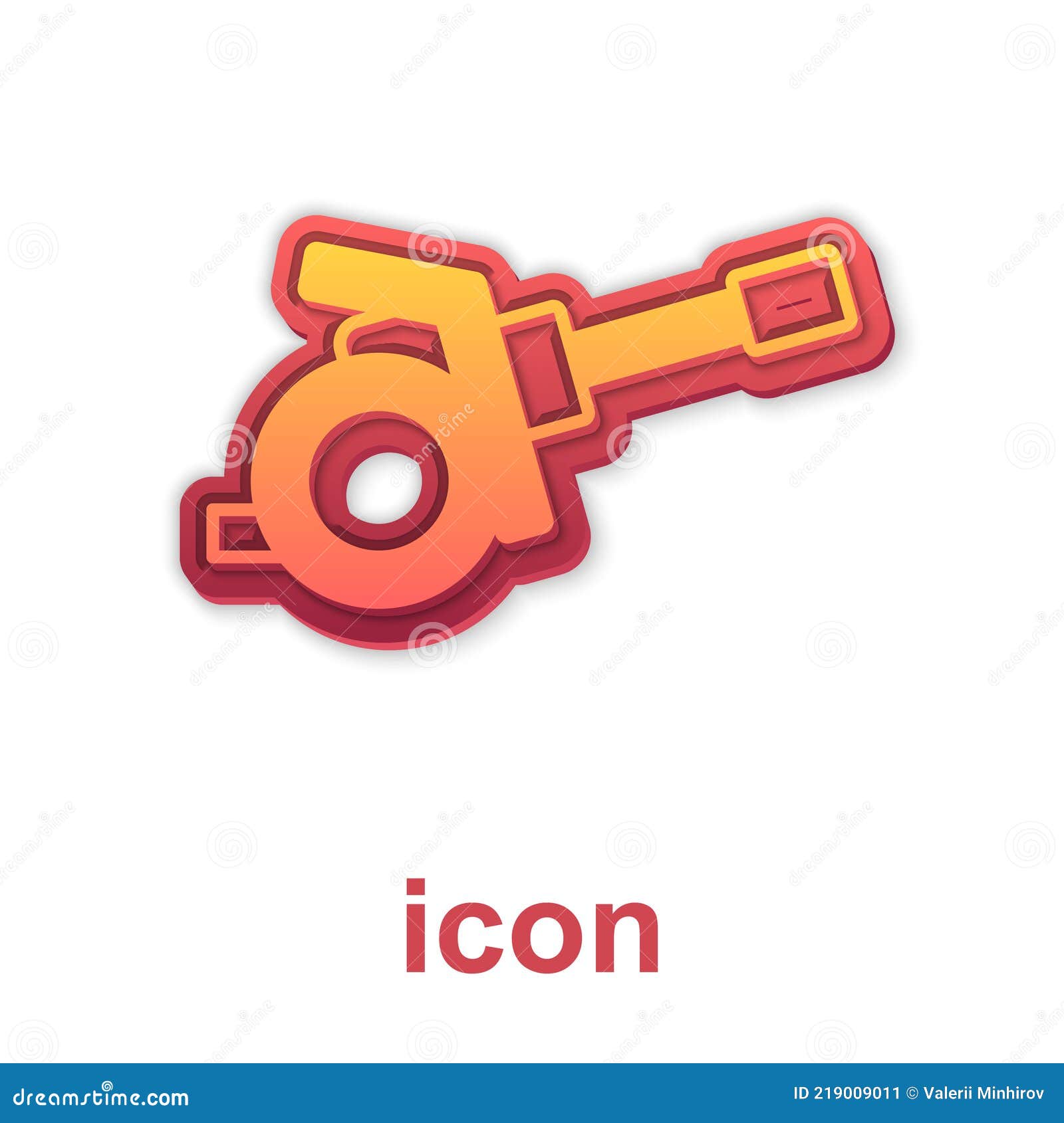 M1 155 Mm Howitzer Icon. Army Artillery System. Isolated Vector Image ...