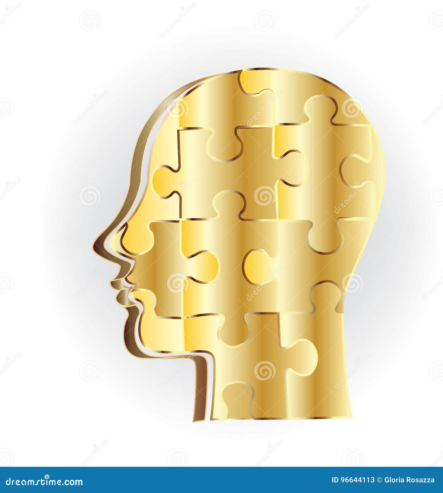 Gold Human Head Puzzle Logo Stock Vector - Illustration of development ... Gold Human Head Puzzle Logo Stock Vector - Illustration of development ...
