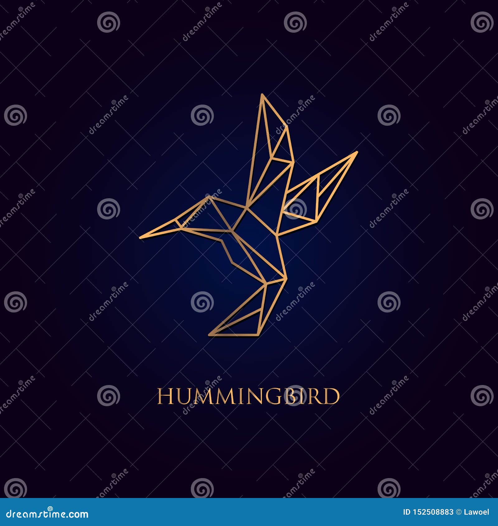 Gold Hummingbirds Line Logo Designs Stock Vector - Illustration of ...