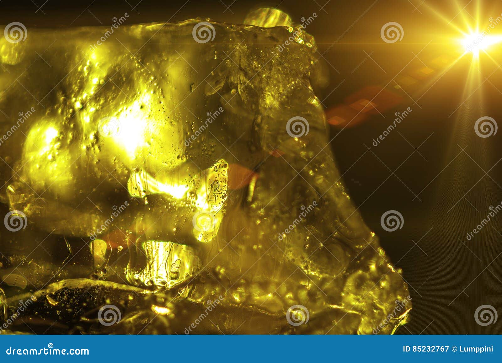 Gold Ice Surface at Sunset. Winter Background. Stock Image - Image of ...