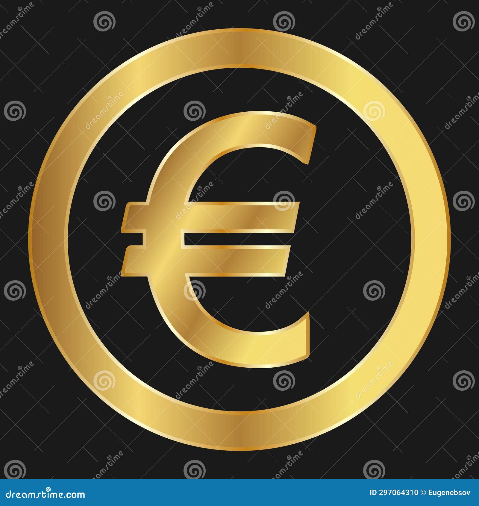 Gold Icon of Euro Concept of Web Internet Currency Stock Vector ...