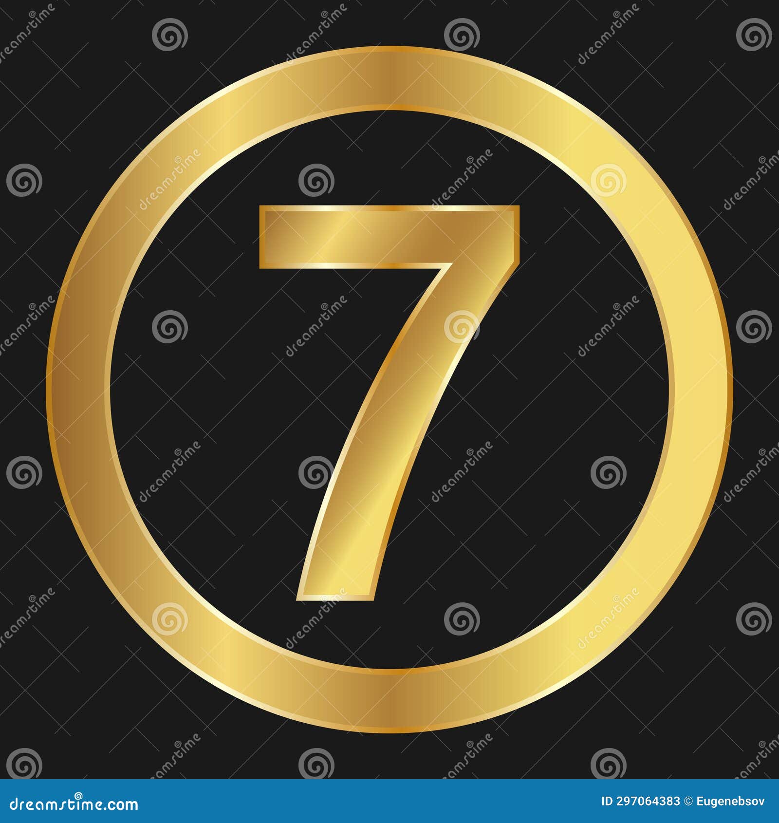 Gold Icon with Number Seven Concept of Internet Icon Stock Vector ...