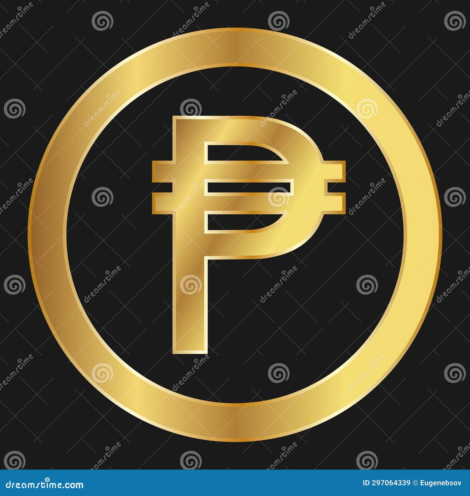 Gold Icon of Peso Concept of Internet Web Currency Stock Vector ...