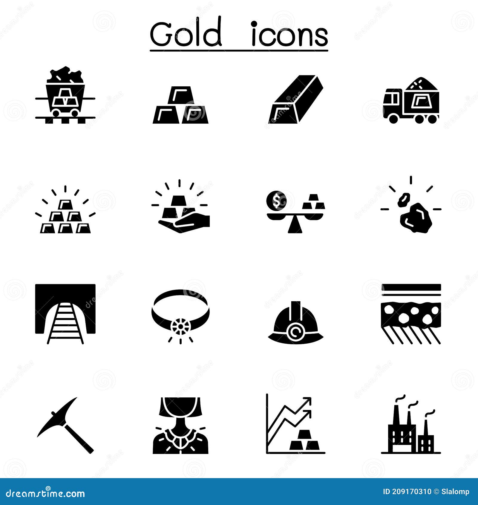 Gold Icon Set Vector Illustration Graphic Design Stock Vector ...