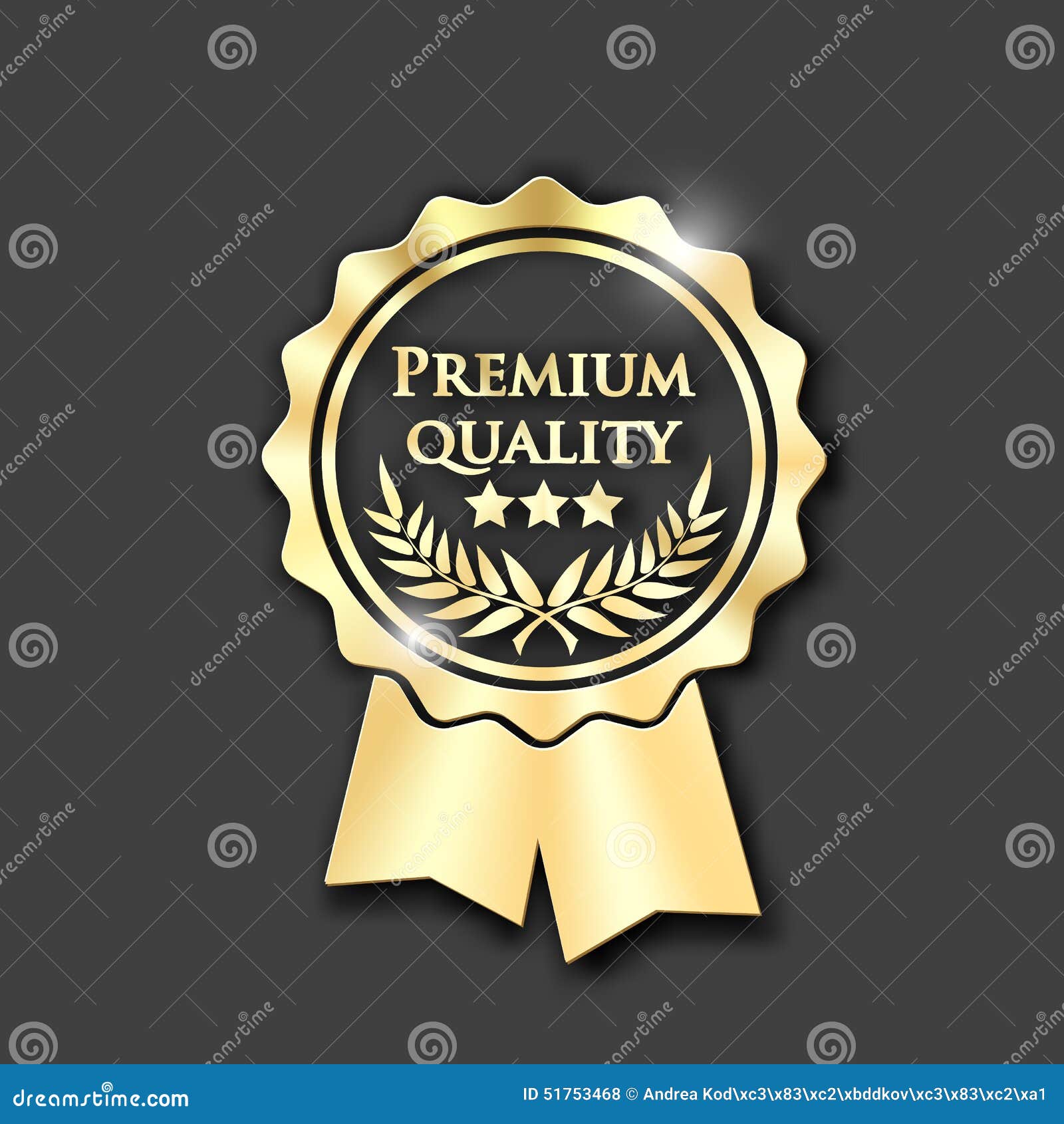 Gold Icon with Text Premium Quality Stock Vector - Illustration of ...
