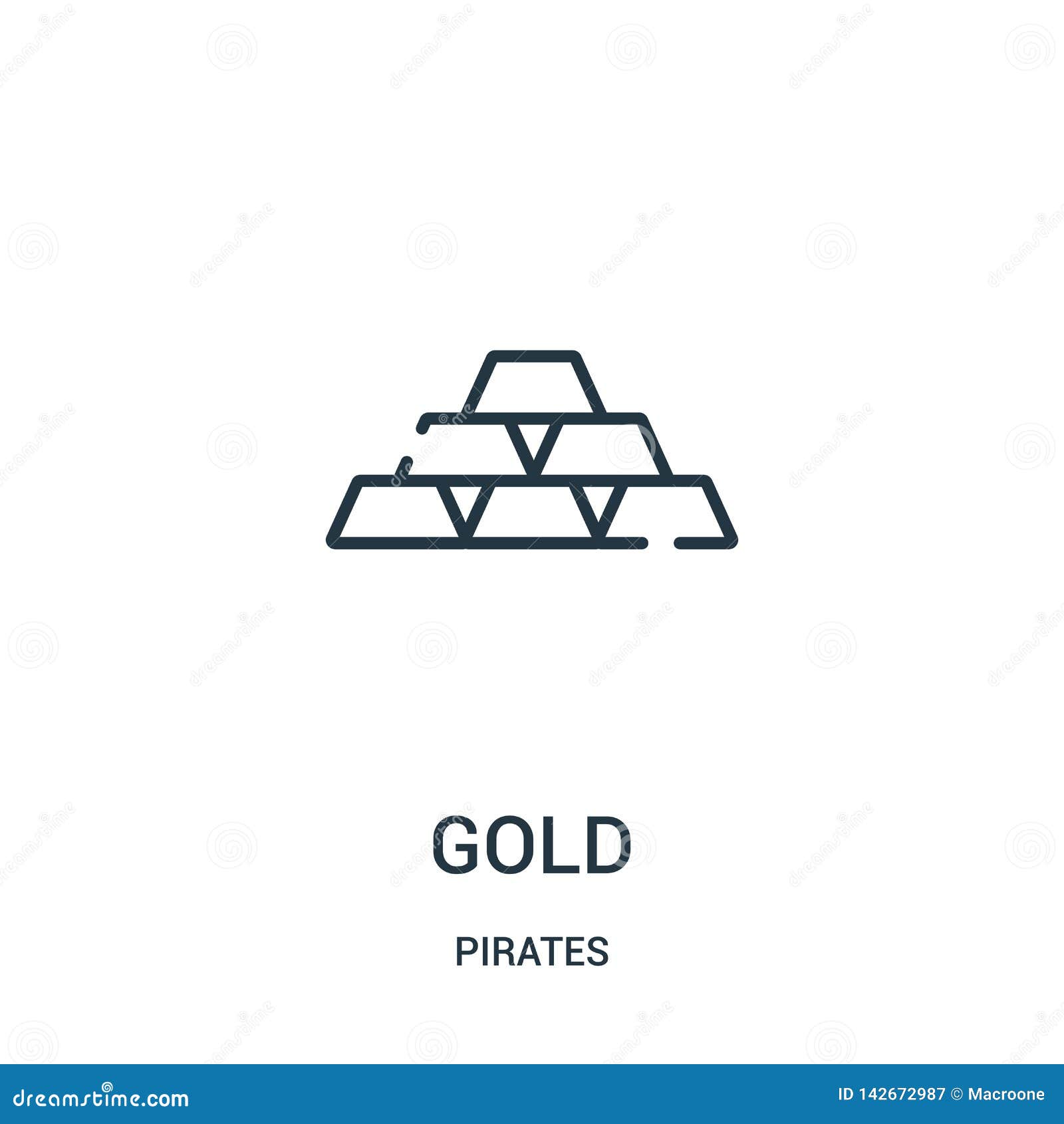 Gold Icon Vector from Pirates Collection. Thin Line Gold Outline Icon ...
