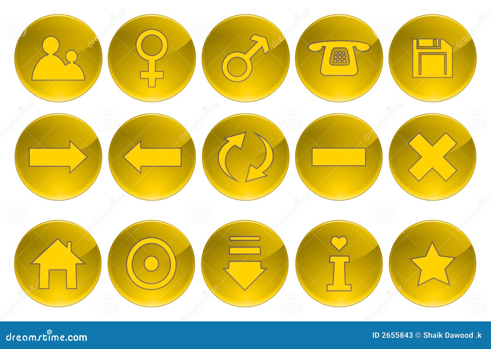 Gold icons stock vector. Illustration of copy, icons, mailbox - 2655843